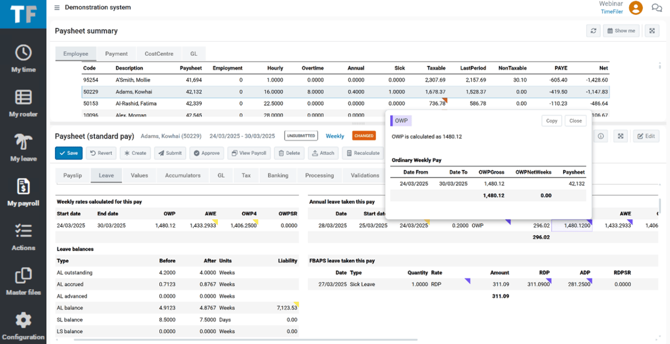 Payroll | Feature | TimeFiler