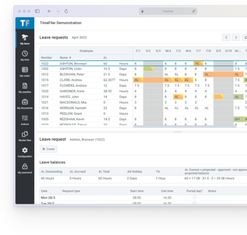 Leave Requests | Feature | Cloud-based Management | TimeFiler